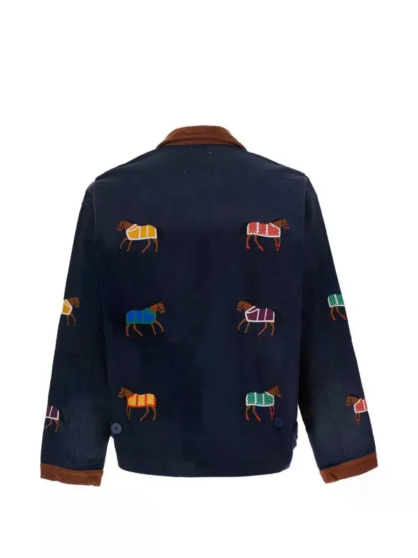 FOUND Lariat Horse-embroidered Corduroy-collar Jacket