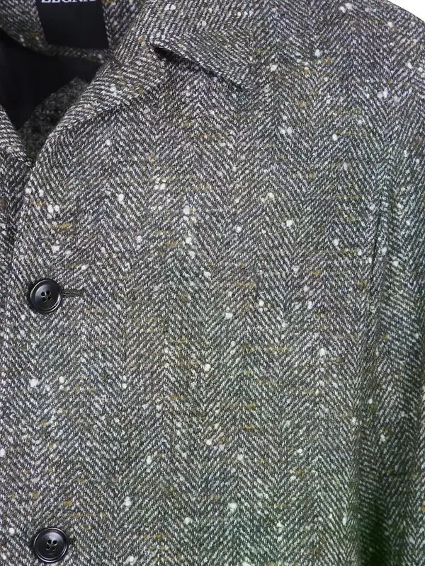 Zegna Herringbone-weave Button-up Shirt Jacket