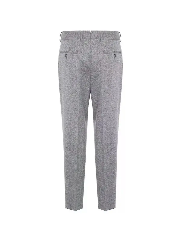 Zegna Herringbone Pleated Wool Trousers
