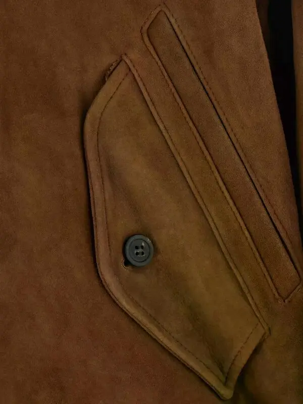 COOR Zip-up Leather Bomber Jacket