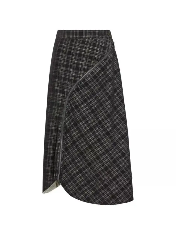VIVIENNE WESTWOOD Tartan-print Zip-detail Skirt - Grey