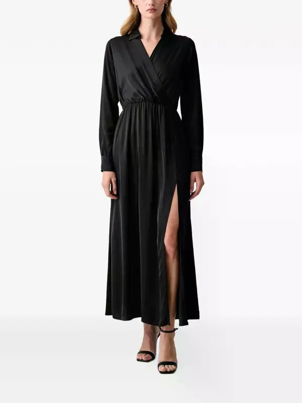FRACOMINA Wrap-style Side-slit Maxi Dress - Black