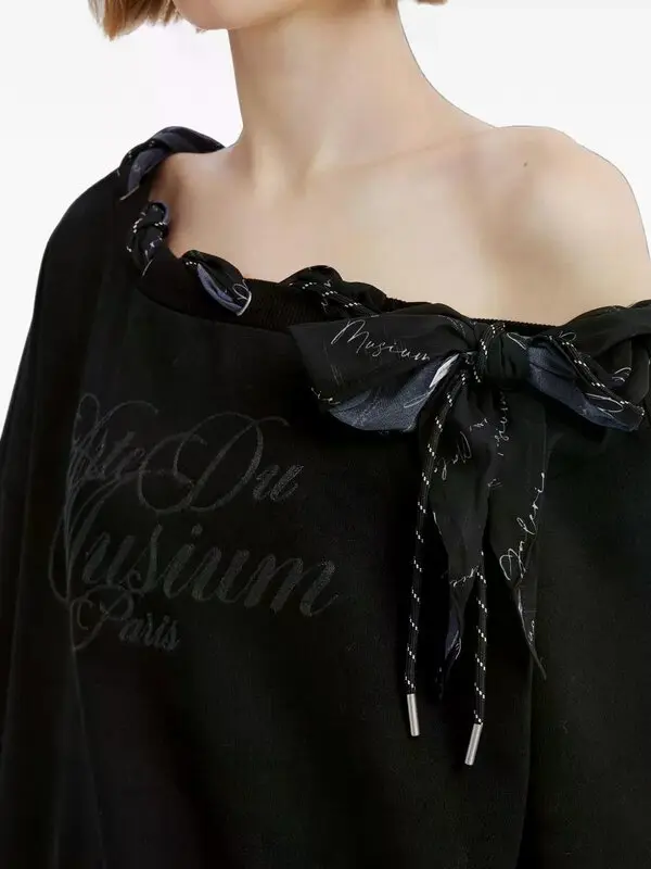 MUSIUM DIV. Bow-detail Off-shoulder Sweater