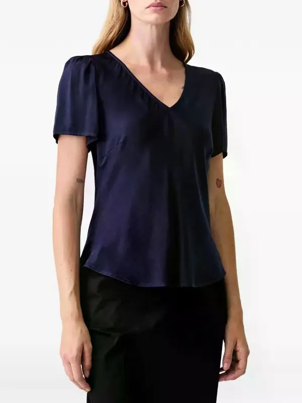 FRACOMINA V-neck Puff-sleeve Blouse