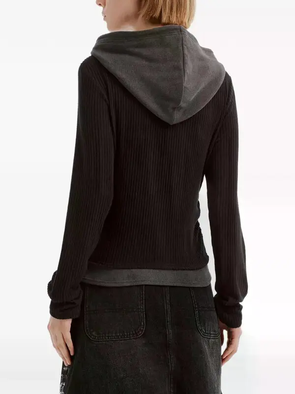MUSIUM DIV. Ribbed Logo-print Hoodie