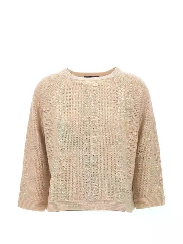 ELENA MIRÒ Rhinestone-embellished Open-knit Sweater