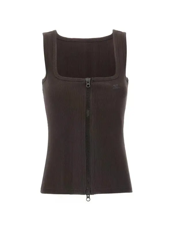 COURREGES 90's Ribbed-cotton Tank Top