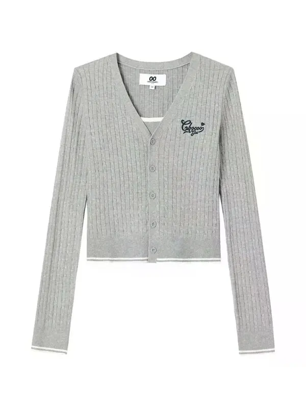 CHOCOOLATE Cable-knit Layered Cardigan Set