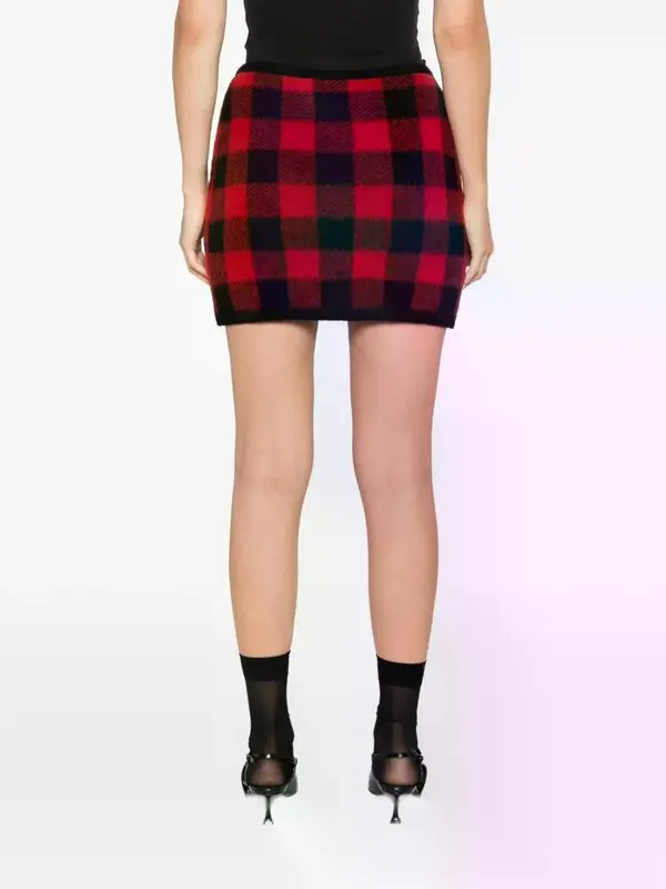 N°21 Check-pattern Knitted Mini Skirt