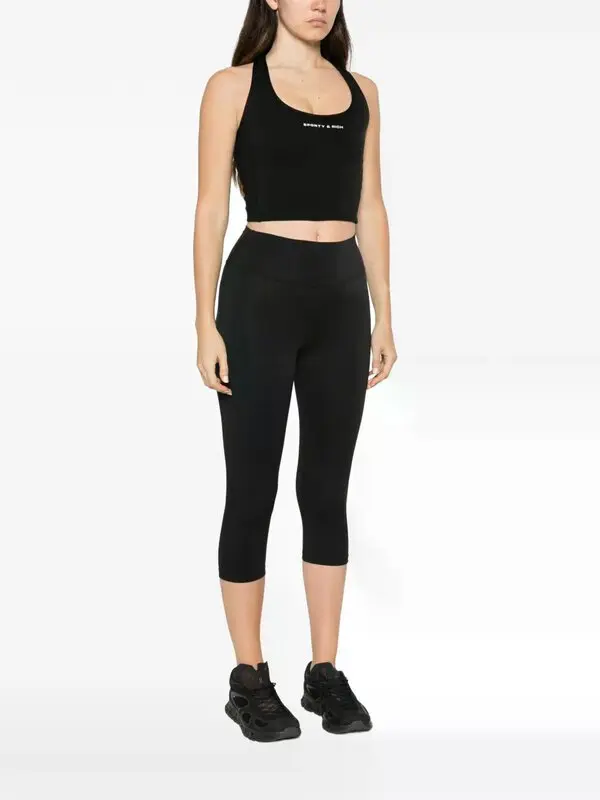 Sporty & Rich Logo-print Racerback Tank Top