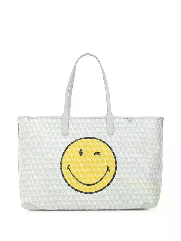 ANYA HINDMARCH I Am A Plastic Bag Smile-print Tote Bag - Blue