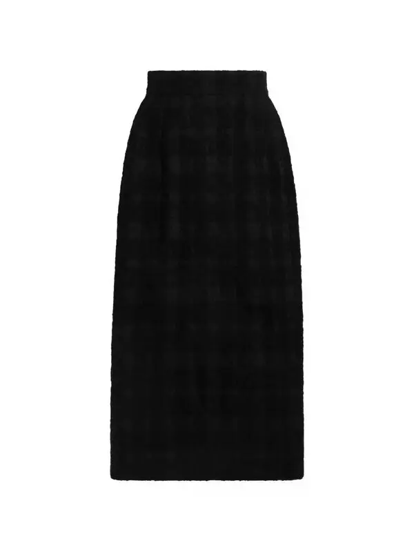 Dolce & Gabbana Wool-blend Check Bouclé Midi Skirt