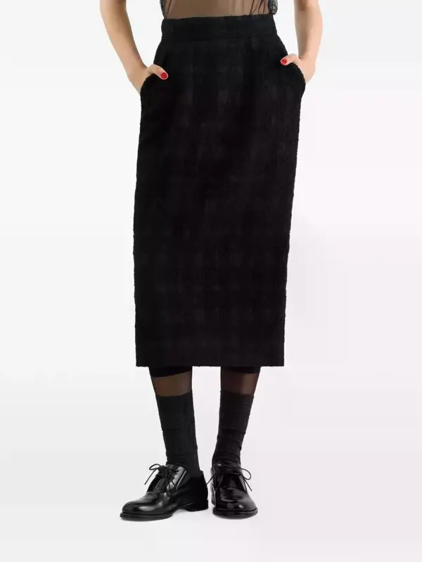 Dolce & Gabbana Wool-blend Check Bouclé Midi Skirt