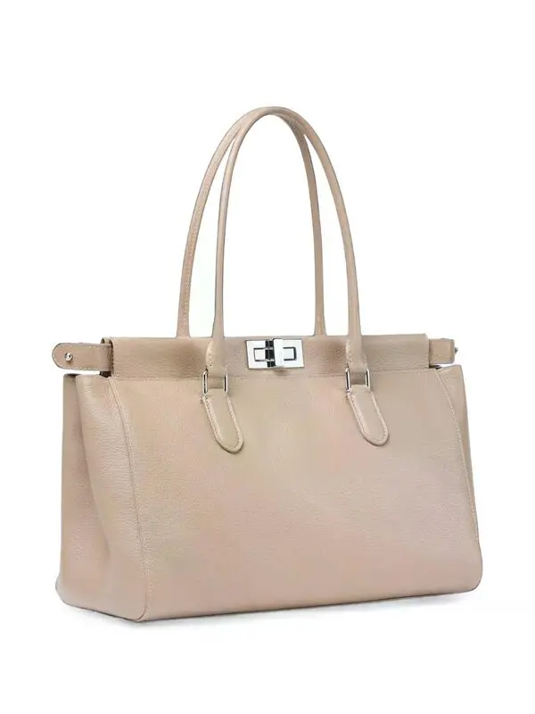 Fendi Small Peekaboo Grained Leather Tote Bag