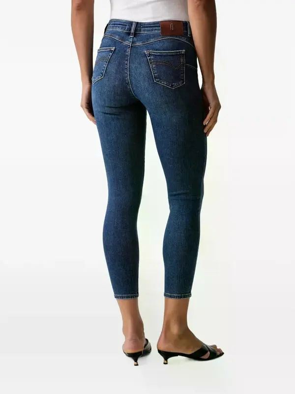 FRACOMINA Whiskered Cropped Jeans - Blue