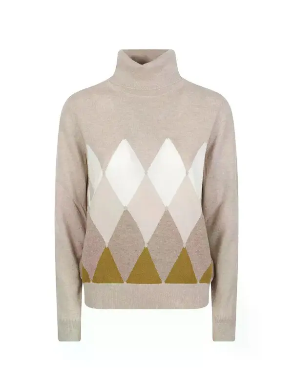 BALLANTYNE Argyle-intarsia Sweater - Neutrals