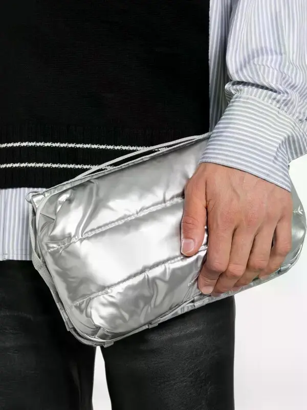 TOPOLOGIE Large Bottle Sacoche Quilted Metallic Clutch Bag