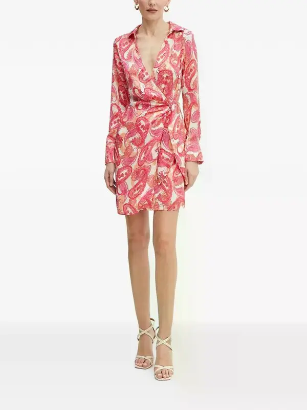 MORGAN Paisley-print Wrap Mini Dress