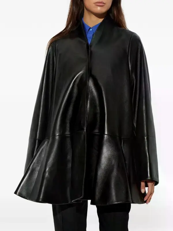 Loewe Peplum Leather Coat