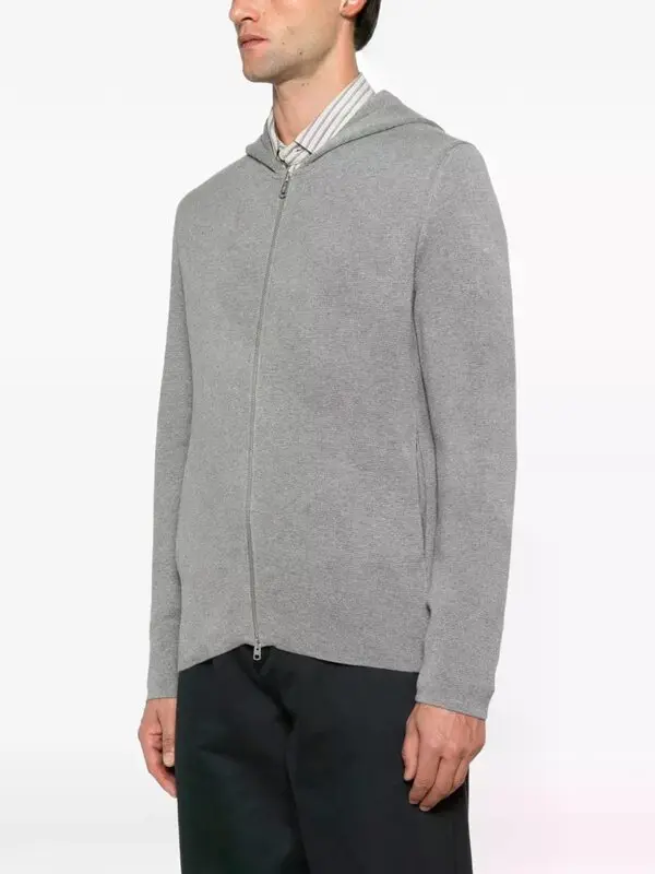 Marc O'polo Zip-up Hooded Cardigan - Grey