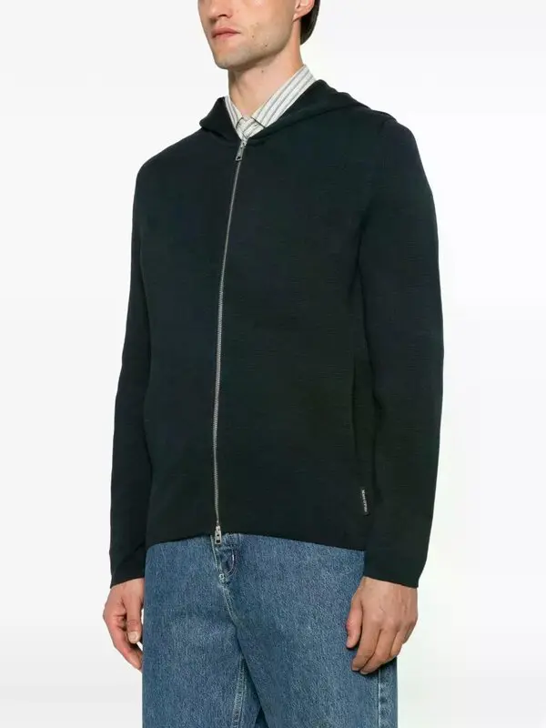 Marc O'polo Zip-up Hooded Cardigan - Blue