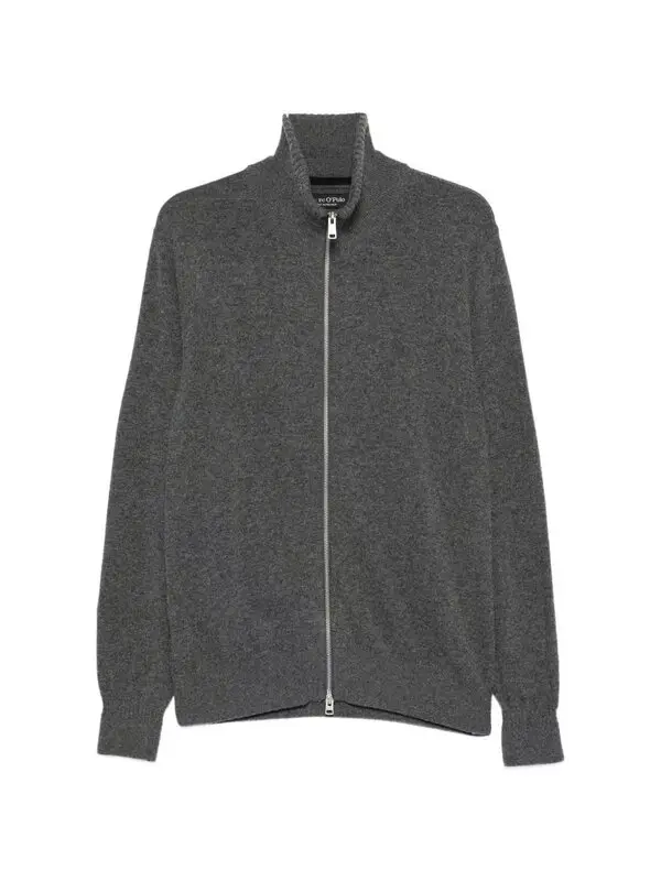 Marc O'polo Zip-up Knitted Cardigan - Grey