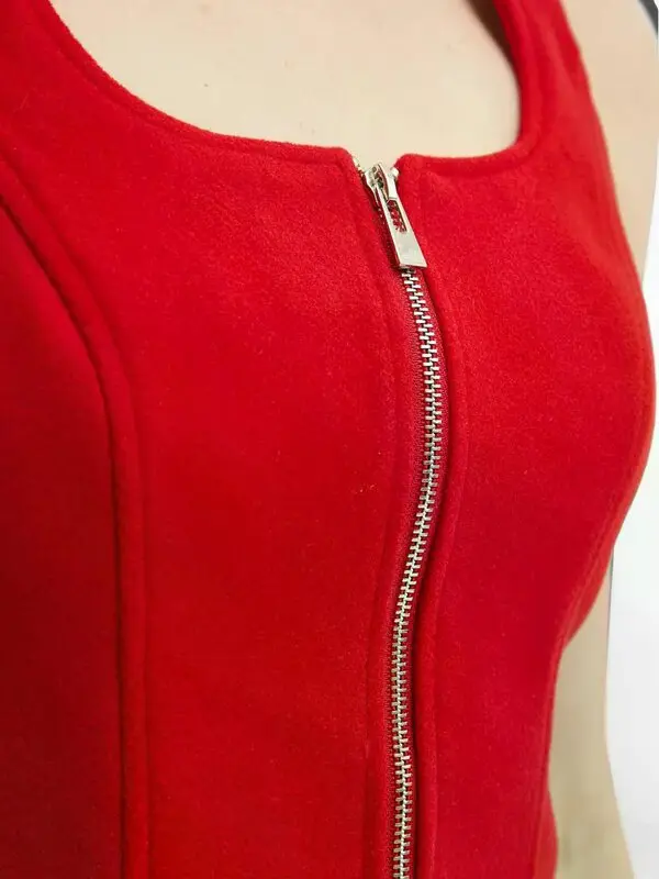 MORGAN Zip-up Patch-pocket Mini Dress