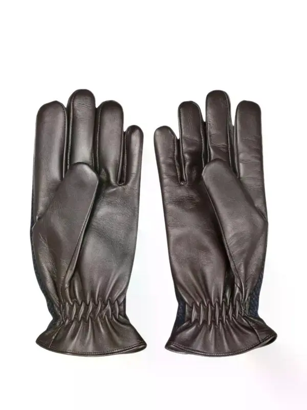 GRAN SASSO Herringbone-knit Panelled Gloves