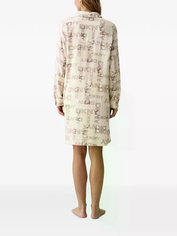Dkny Logo-print Button-up Nightshirt