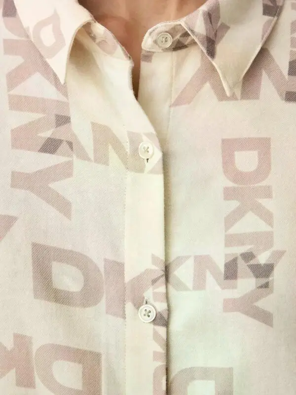 Dkny Logo-print Button-up Nightshirt