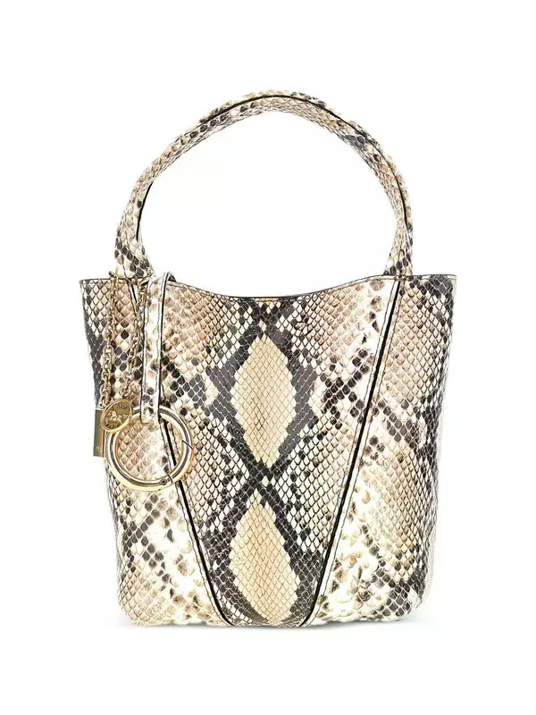 Chloé Snakeskin-effect Leather Tote Bag - Neutrals
