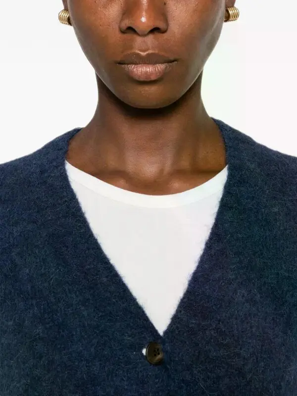 BASE MILANO V-neck Wool Cardigan