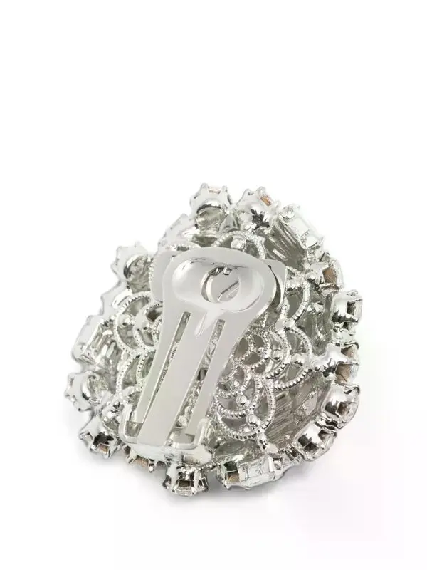 N°21 Crystal-embellished Clip-on Earrings - Silver