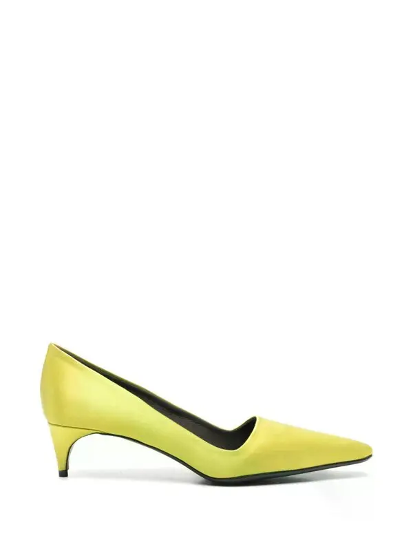 Bernadette Satin Heeled Pumps - Yellow