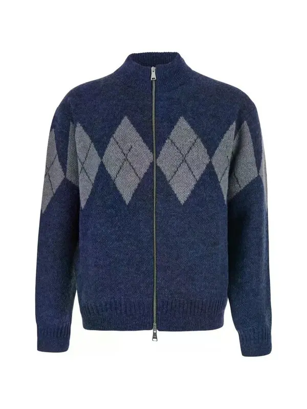 COOR Argyle Zip-up Cardigan