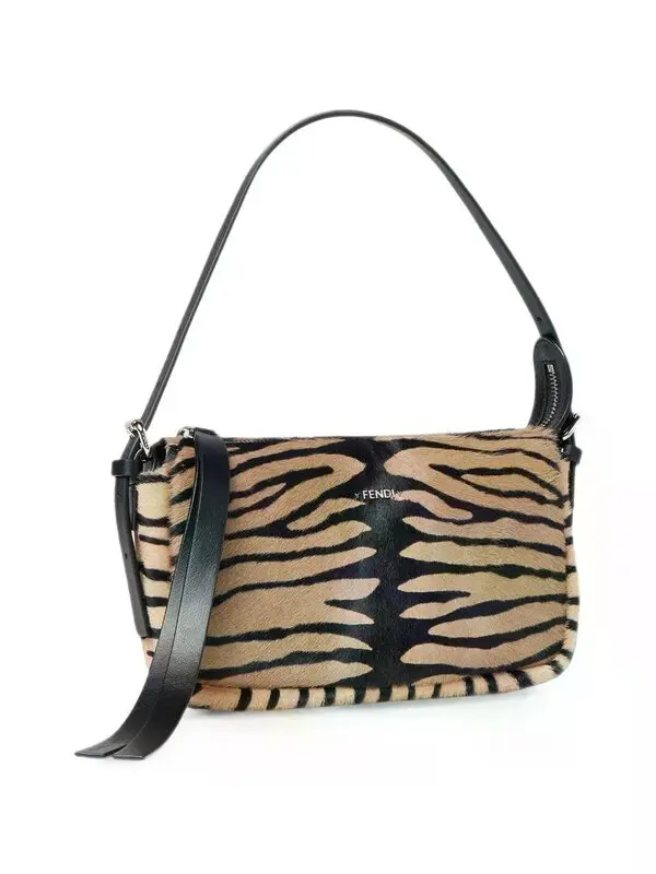 Fendi Small Zip Tiger-print Leather Shoulder Bag