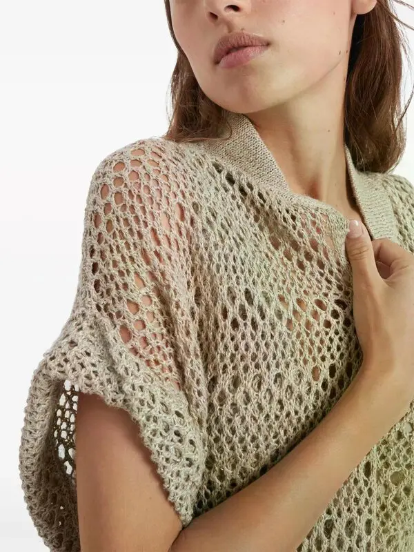 Brunello Cucinelli Net Open-knit Cardigen-coat
