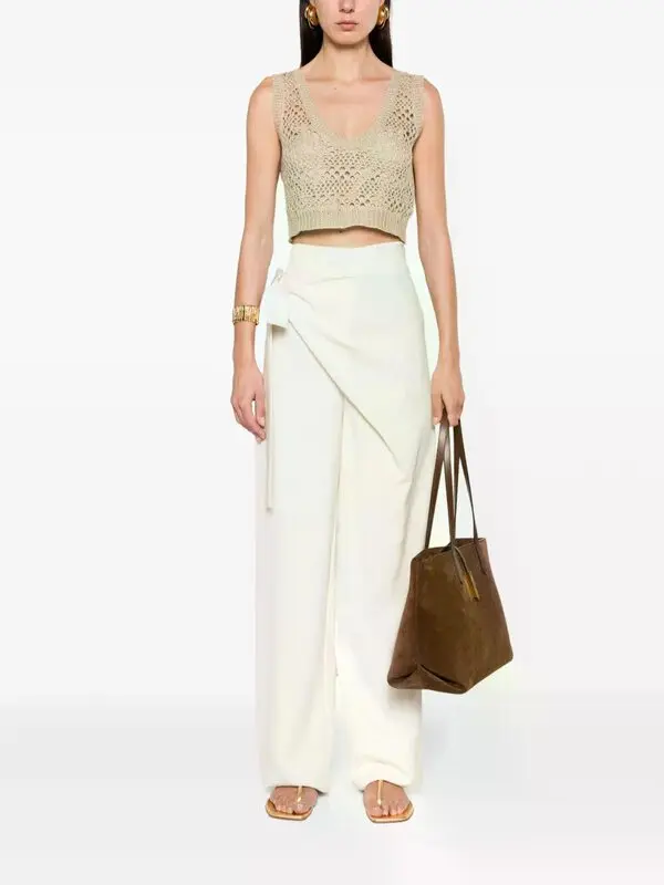 Brunello Cucinelli Open-knit Crop Top
