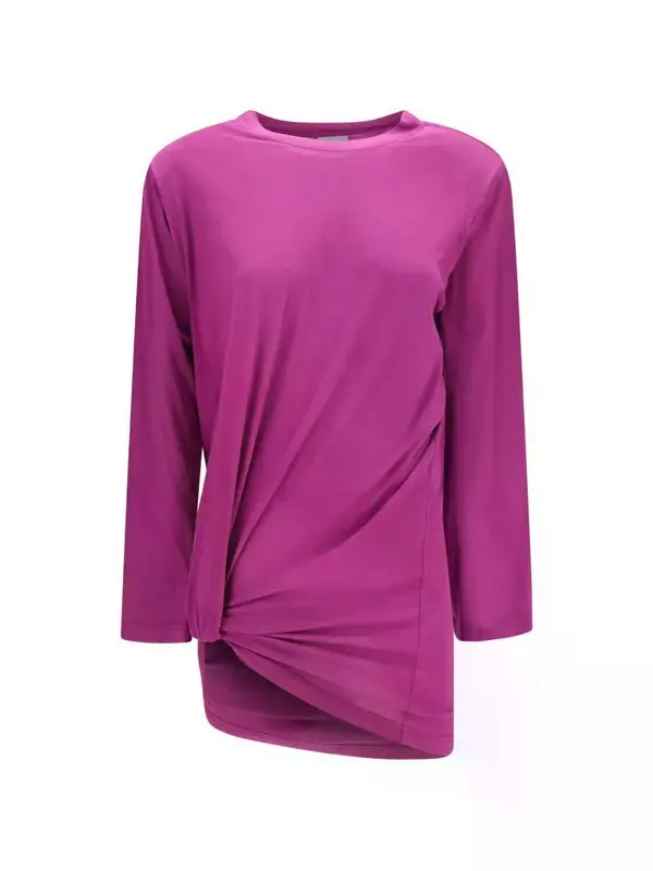 Balenciaga Knot-detail Asymmetric T-shirt - Pink