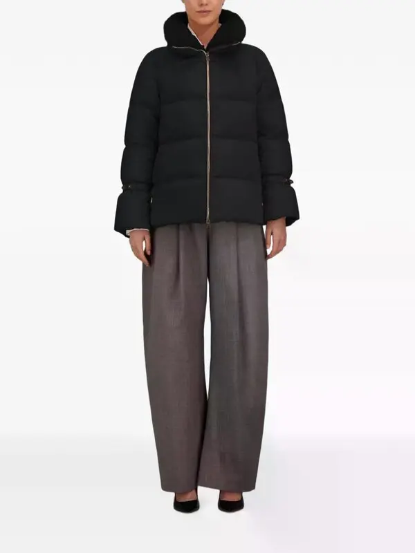 Herno Contrast-trim Quilted Padded Coat - Black