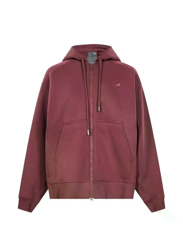 Adidas By Stella McCartney Logo-print Zip-up Hoodie - Red
