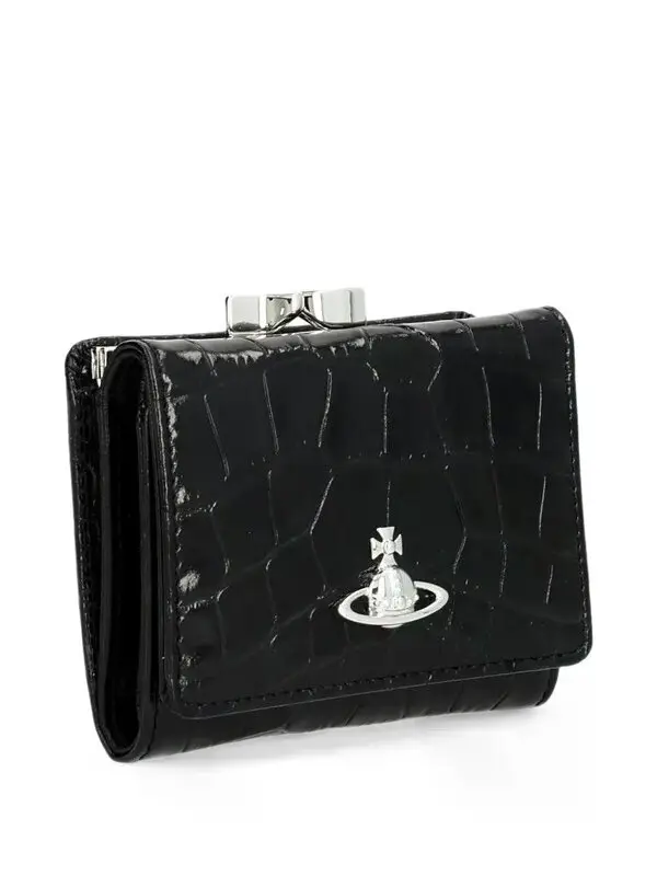 VIVIENNE WESTWOOD Small Orb Bas Relief Crocodile-effect Leather Wallet