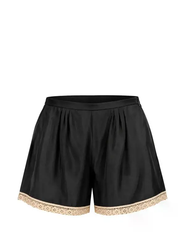 FORTE_FORTE Lace-trim Pleated Shorts