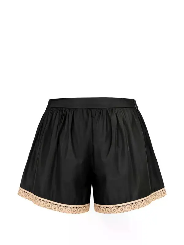 FORTE_FORTE Lace-trim Pleated Shorts