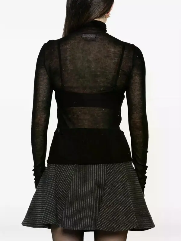 Majestic Filatures Semi-sheer Roll-neck T-shirt