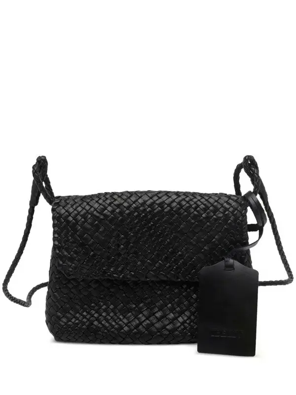 IBELIV Paris Woven Leather Cross Body Bag - Black