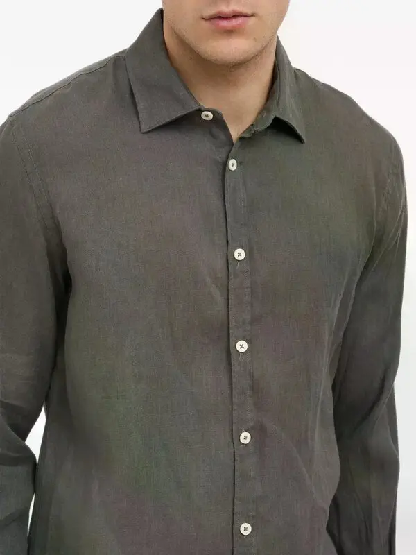 DANIELE ALESSANDRINI Long-sleeves Linen Shirt
