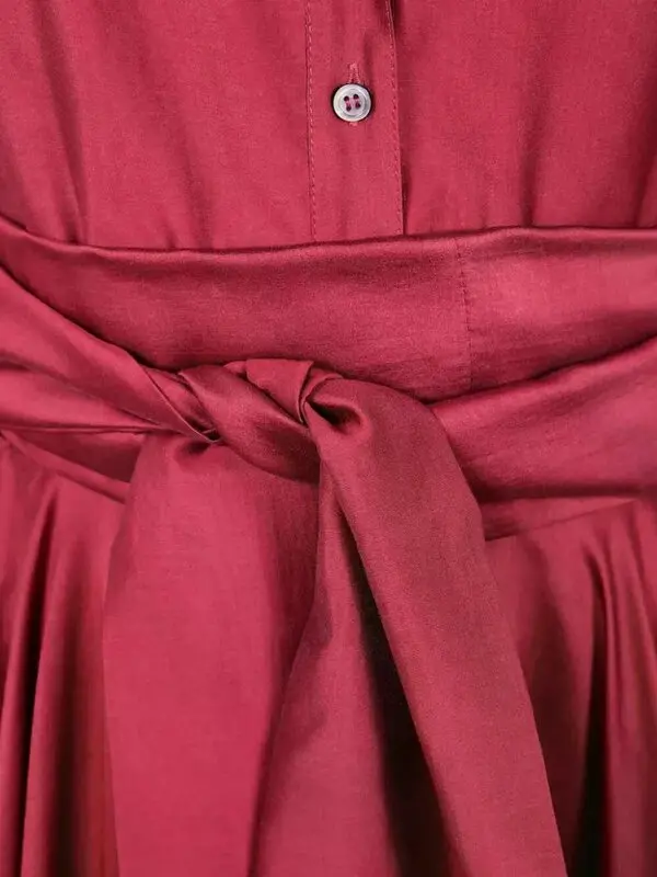 DRHOPE Belted Flared-skirt Midi Dress