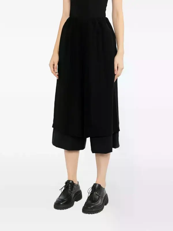 Comme Des Garçons Layered Wide-leg Trousers - Black