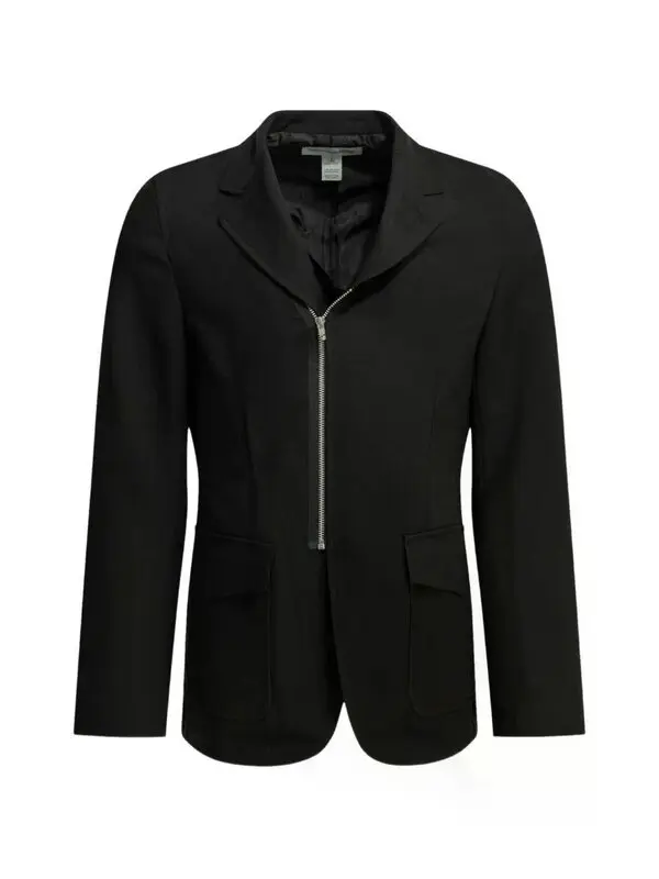 Comme Des Garçons Zip-fastening Notch-lapel Jacket - Black